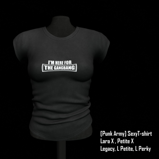 Second Life Marketplace Punk Army Sexy T Shirt White